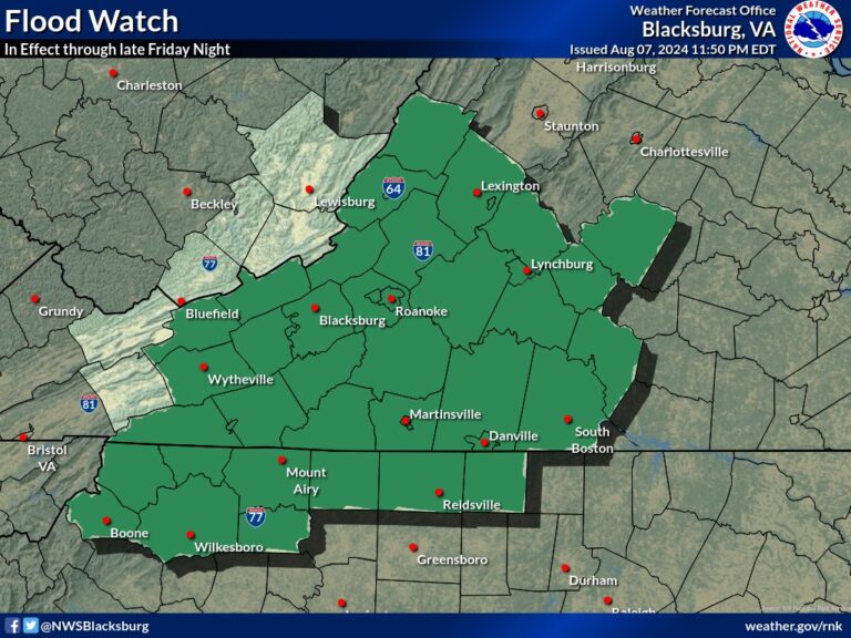 Flood Watch including Watauga, Alleghany, Ashe & Wilkes for Thursday ...
