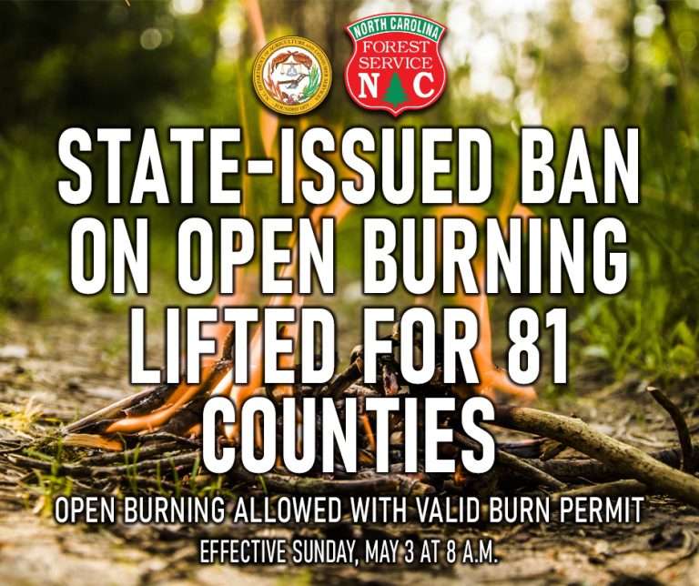 NC Forest Service Lifts State Burn Ban for 81 Counties, Including High ...